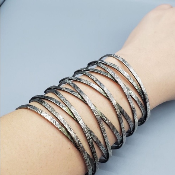 Jewelry | Gauntlet Cuff Bracelet Cage Crisscross Silver Tone Textured ...